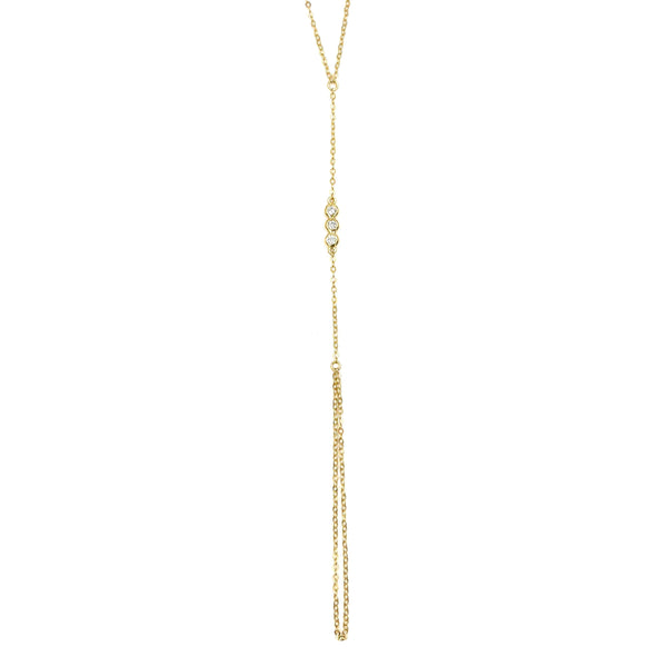 Ashley Gold Sterling Silver Gold Plated Triple CZ Hand Chain